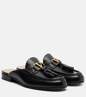 VALENTINO Vlogo Tasseled Leather Mules