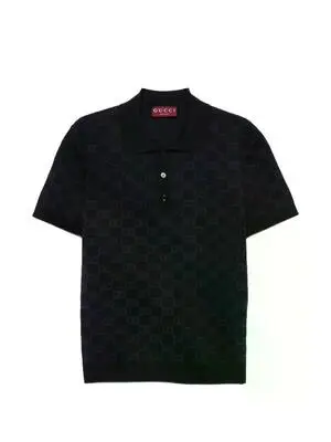 Gucci Gg-patterned Polo Shirt - Blue