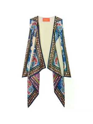 La DoubleJ Open-front Scarf-detail Gilet - Neutrals