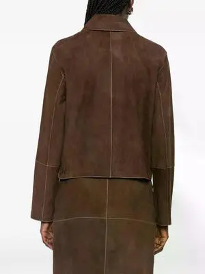 P.a.r.o.s.h Minuetto Contrast-stitching Suede Jacket