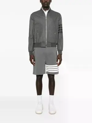 Thom Browne Stripe-detail Straight Leg Shorts - Grey