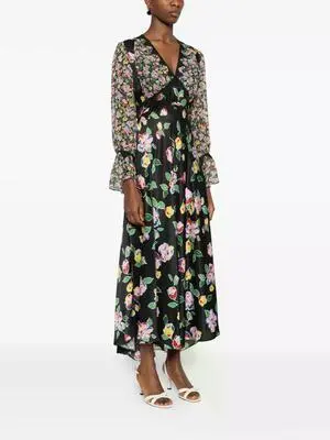 Rixo Lace-detail Floral-print Maxi Dress