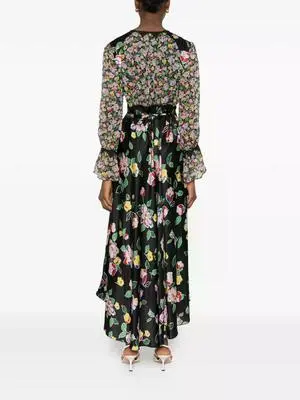 Rixo Lace-detail Floral-print Maxi Dress
