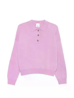 ALLUDE Button Collared Pullover