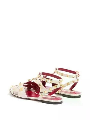Valentino Garavani Studded Kidskin Sandals - Neutrals