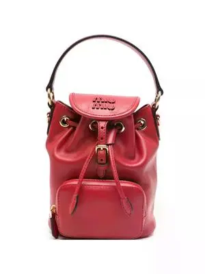 Miu Miu Mini Leather Backpack - Red