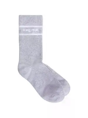 Maison Kitsuné Striped Ribbed Socks - Grey