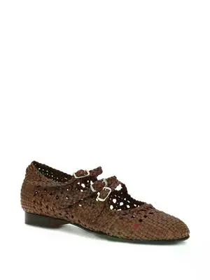 CAREL Arianas Woven Strapped Ballet Flats - Brown