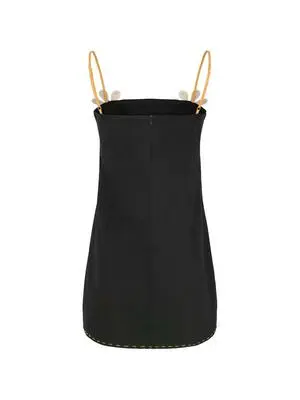 CALA DE LA CRUZ Catania Floral-appliqué Mini Dress