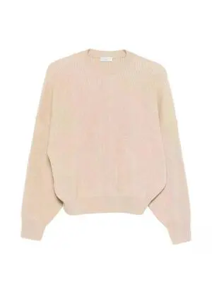 Women's Crew Neck Ribbed Sweaters