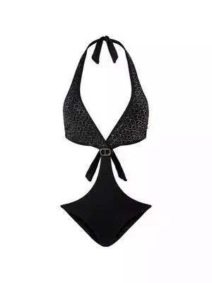 TWINSET Oval Rhinestone Trikini One-piece - Black