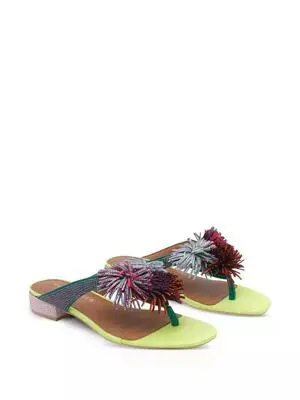 Kurt Geiger Pompom T-bar Sandals - Green