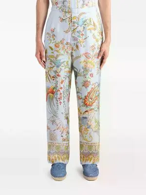 Etro Printed Silk Trousers