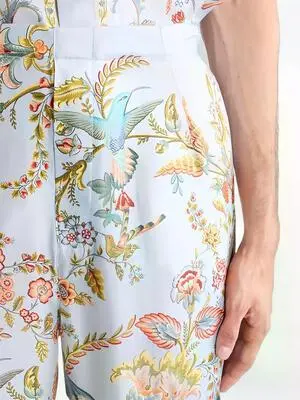 Etro Printed Silk Trousers - Blue
