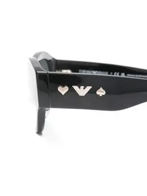 Emporio Armani Heart Spade Geometric Frame Sunglasses