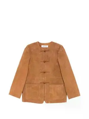 RÓHE Mandarin-collar Suede Jacket