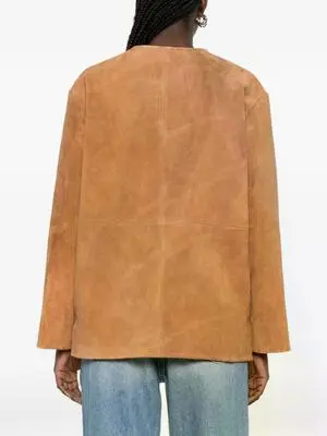 RÓHE Mandarin-collar Suede Jacket