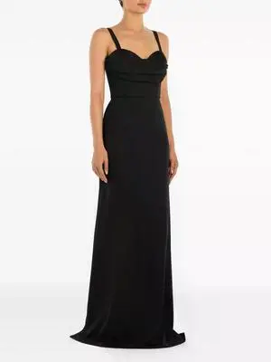 POST MERIDIEM Gathered-detail Maxi Dress - Black