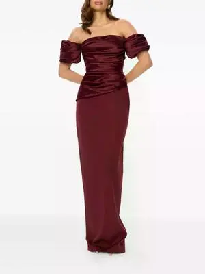 POST MERIDIEM Draped Maxi Dress - Red
