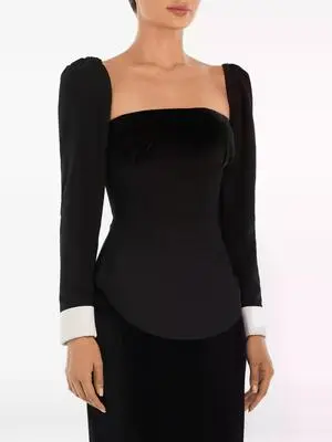 POST MERIDIEM Velvet Long-sleeve Top