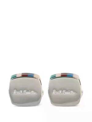 Paul Smith Striped-pattern Cufflinks - Silver
