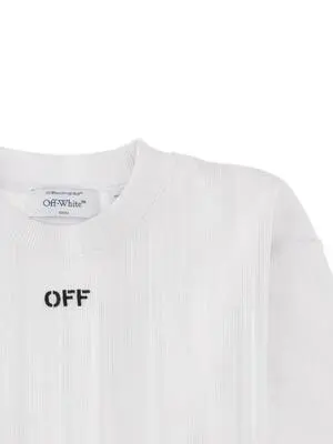 Off-White Cropped Ribbed Top