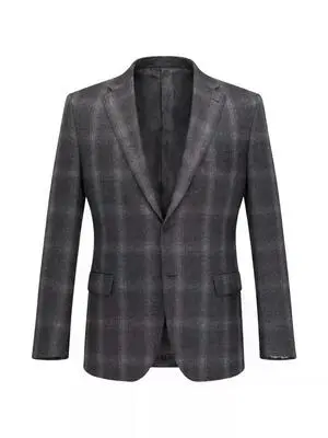 Brioni Plaid V-cut Lapels Jacket