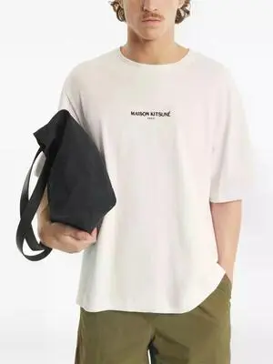Maison Kitsuné Logo Embroidered T-shirt
