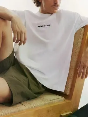 Maison Kitsuné Logo Embroidered T-shirt