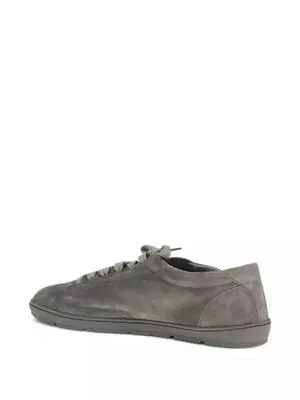Brunello Cucinelli Laced Leather Sneakers - Grey