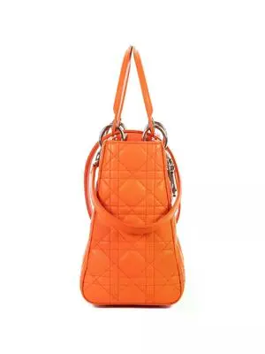 Dior Medium Lady Quilted Tote - Orange