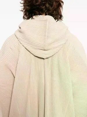 Issey Miyake Pleated Single-breasted Coat