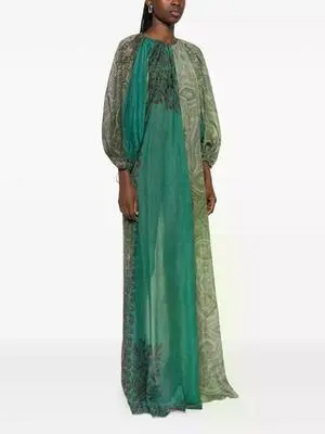 PIERRE-LOUIS MASCIA Hawn Paisley Maxi Dress - Green