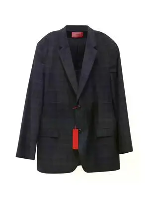 BOSS Plaid-pattern Single-breasted Blazer