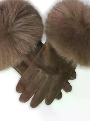 SUSANNA CHOW Shearling-trim Gloves
