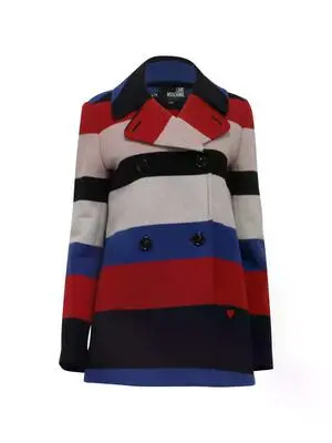 Moschino Striped Double-breasted Pea Coat