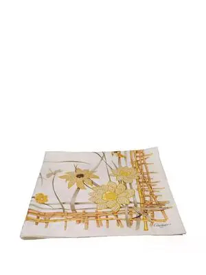 CARTIER Flower-print Silk Scarf