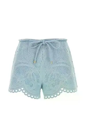 Zimmermann Embroidered Denim Shorts