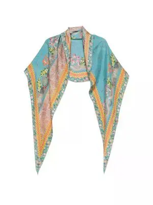 PIERRE-LOUIS MASCIA Aloeuw Printed Scarf - Blue