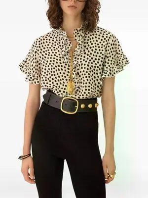 Chloé Ruffled-neck Blouse - Neutrals