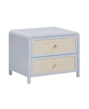 TOV FURNITURE Patty Rattan 2 Drawer Nightstand - Blue