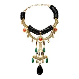 LUNAVERSOUL The Origin Statement Necklace With Glass Beads And Natural Drops