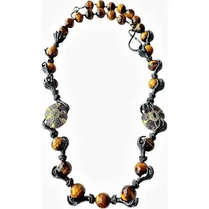 LUNAVERSOUL It Takes A Village Banded Tiger Eye Necklace - Multicolor
