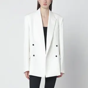THE FRANKIE SHOP Double-breasted Wool-blend Jacket - White