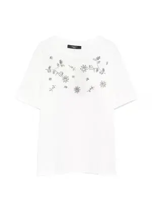 Max Mara Floral Print T-shirt - White