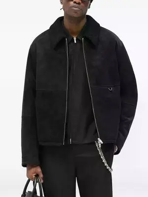 REPRESENT Zip-front Jacket With Shearling Collar - Black