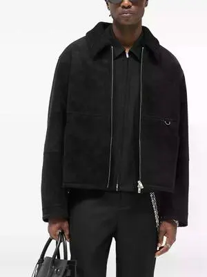 REPRESENT Zip-front Jacket With Shearling Collar - Black