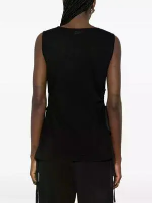 P.a.r.o.s.h Side-tie Sleeveless Top - Black