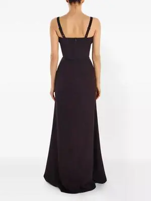 POST MERIDIEM Gathered Detail Maxi Dress - Brown