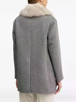 Sisley Fur-trim Double-breasted Coat